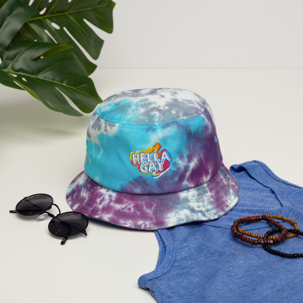 HG Embroidered Tie-Dye Bucket Hat