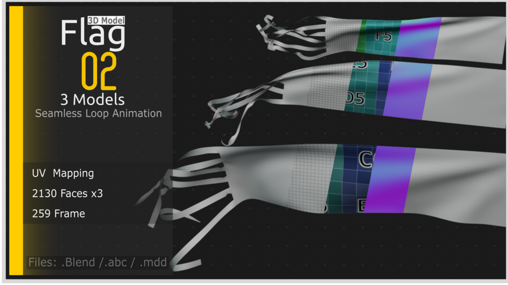 Flag_02 - Seamless Loop Animation