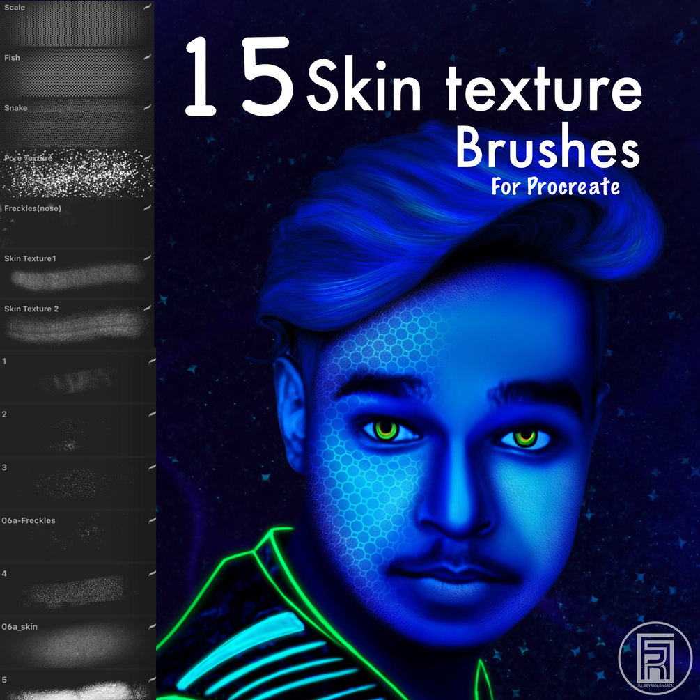 15 skin texture brushes for procreate | rajeevranjanarts