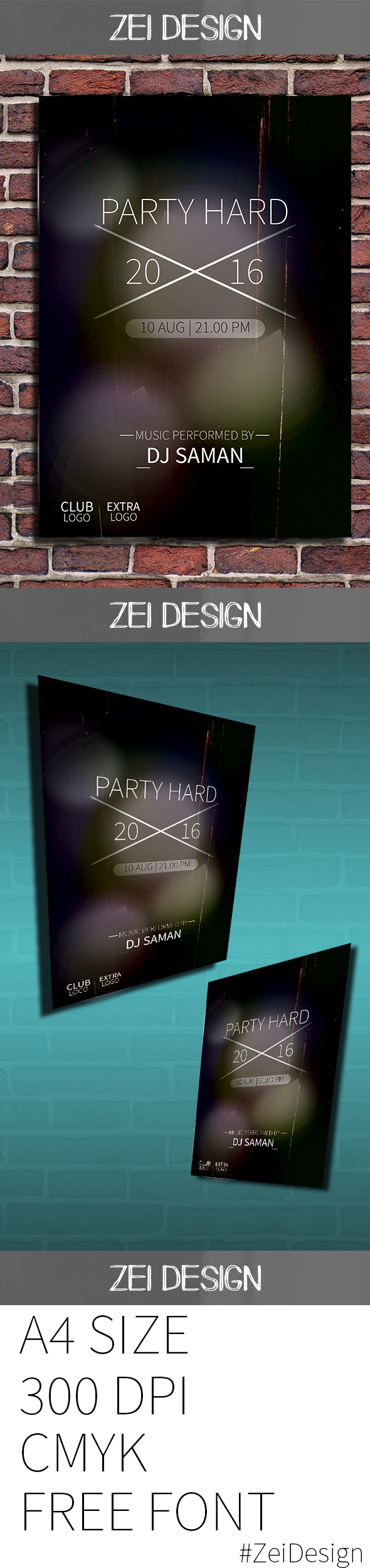 Party Hard Poster (A4) Flyer