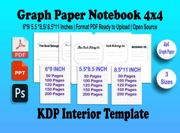 KDP Interior Graph Paper Notebook 4X4