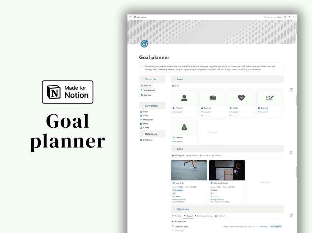 Goal planner - Notion template