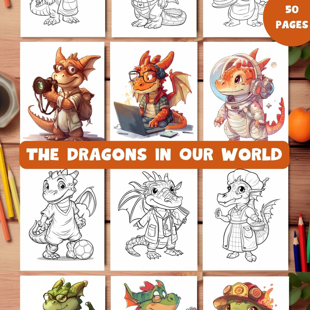 Dragon Coloring Pages Dragon Coloring Book for Kids Coloring Pages ...