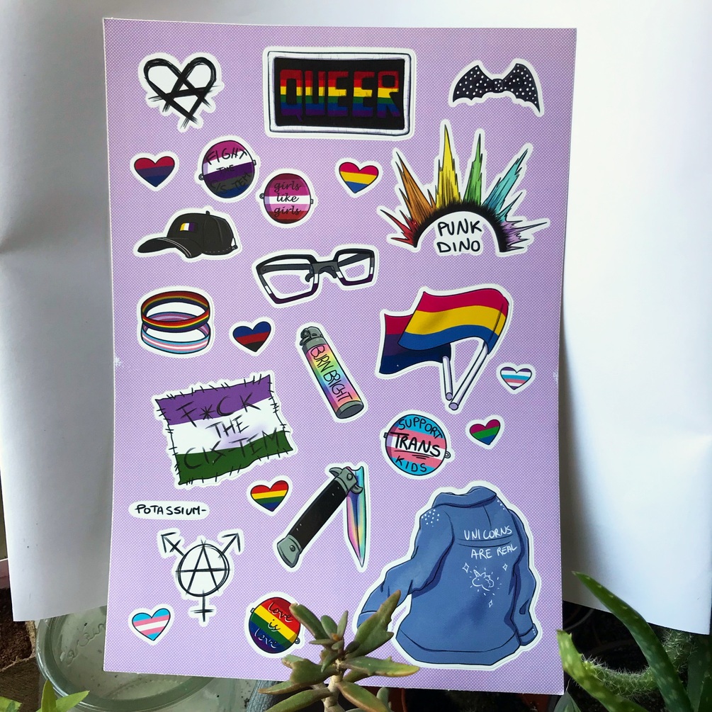 Queer Punk - A5 Sticker Sheet