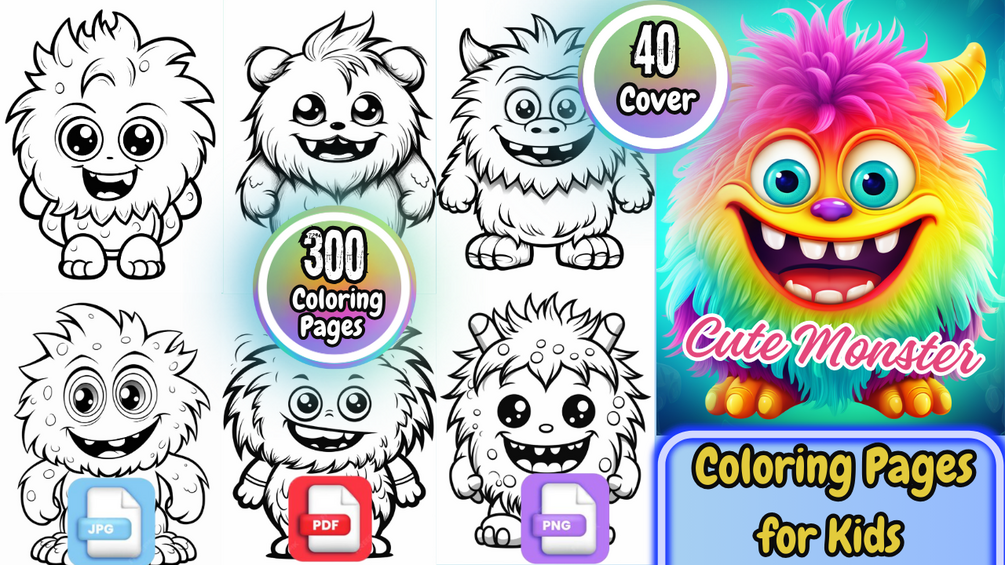 Cute Monster Coloring Pages for Kids