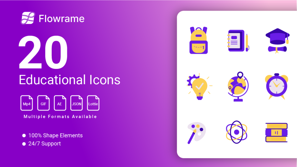 Animated Educational Icons Pack