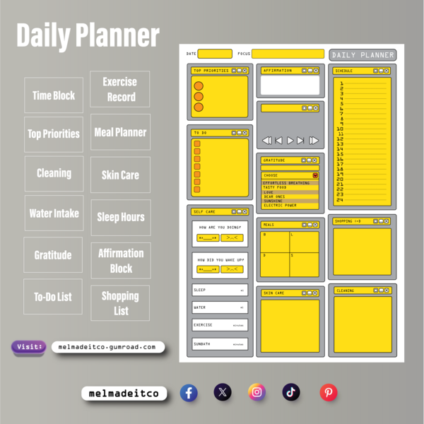 Aesthetic Daily Planner | Printable PDFs