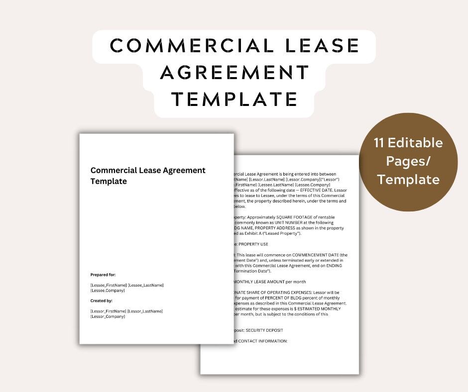 Printable Commercial lease agreement