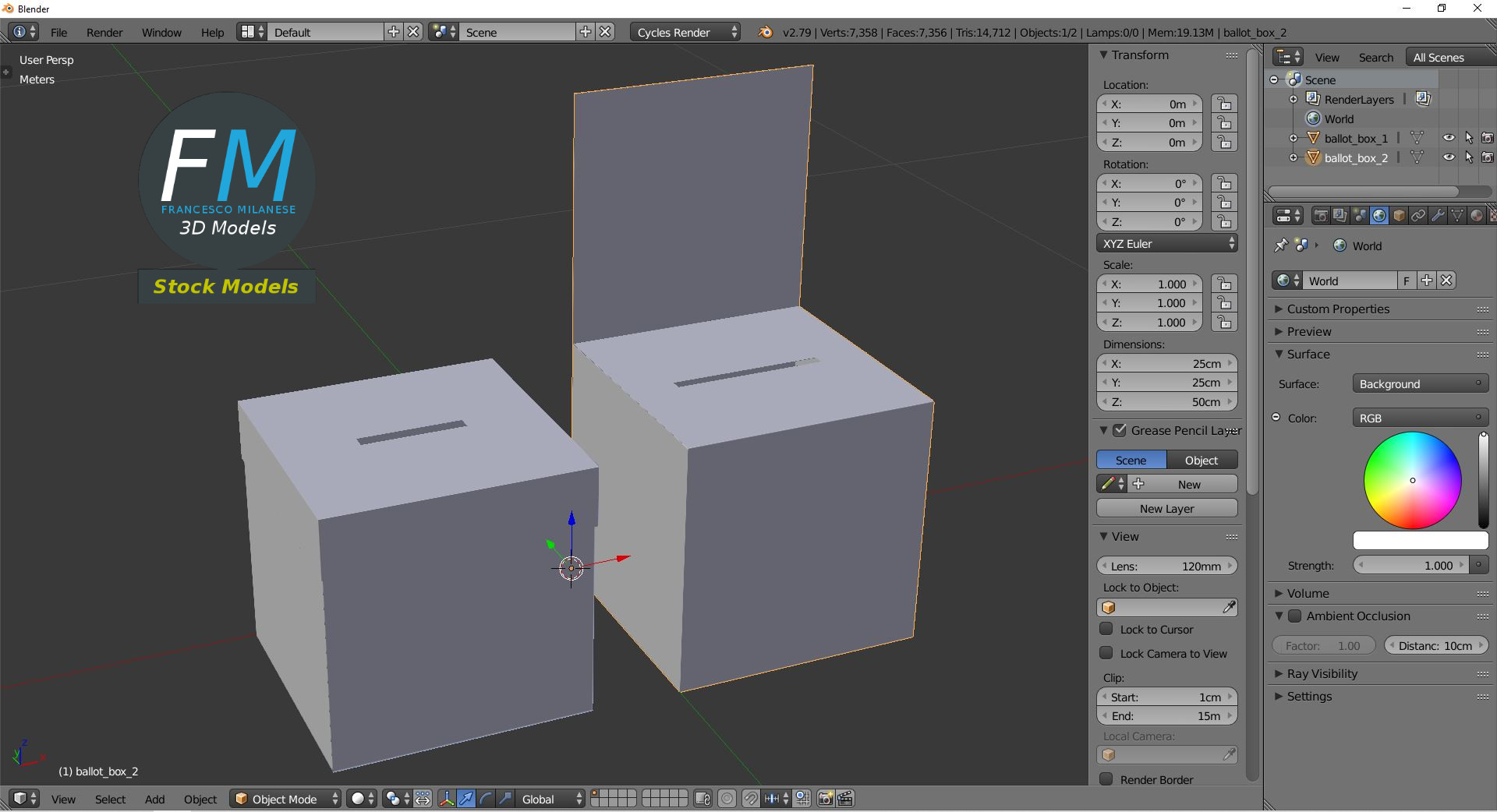 3D MODEL - Ballot boxes