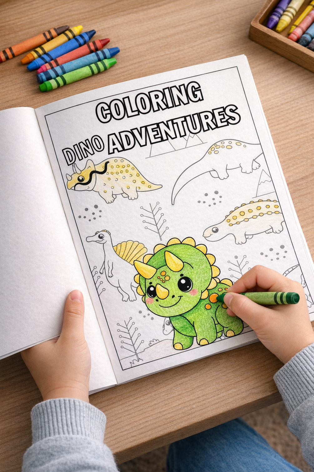 Printable Dinosaur Coloring book – 20 draws for children aged 3 to 7