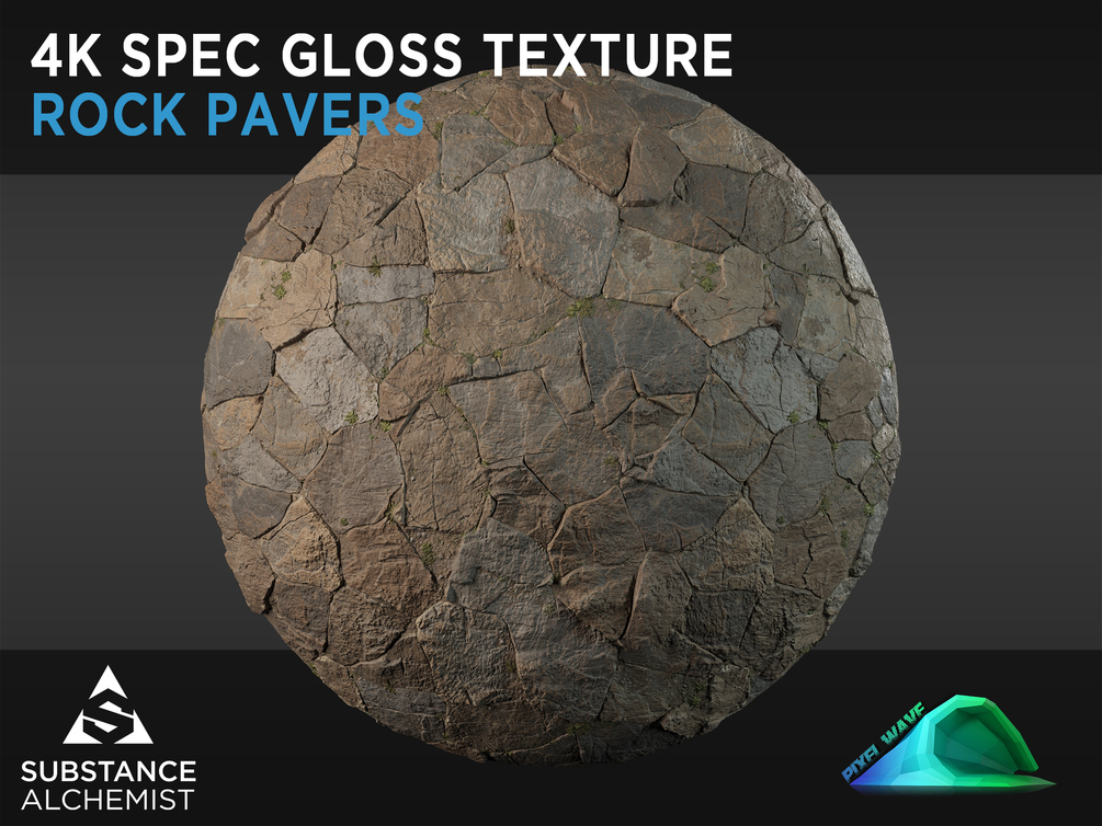 FREE / 4K Rocky Pavers (Spec / Gloss) - Tileable