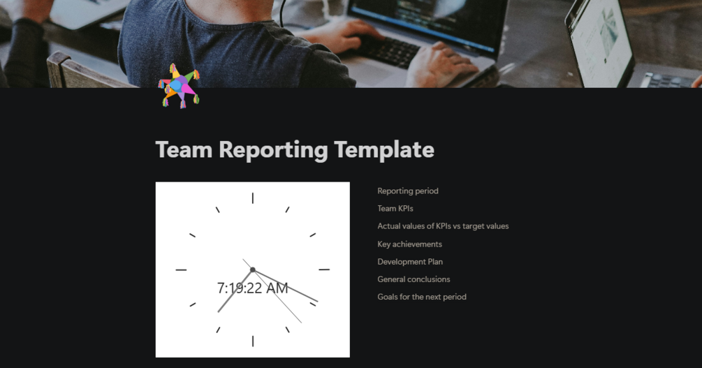 Team Reporting Template