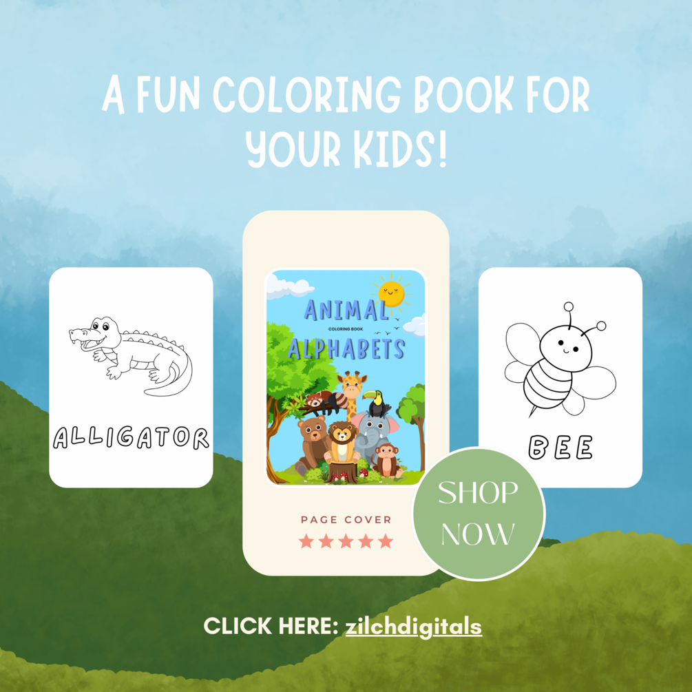 Animal Alphabets: A Coloring Book for Kids | zilchdigitals