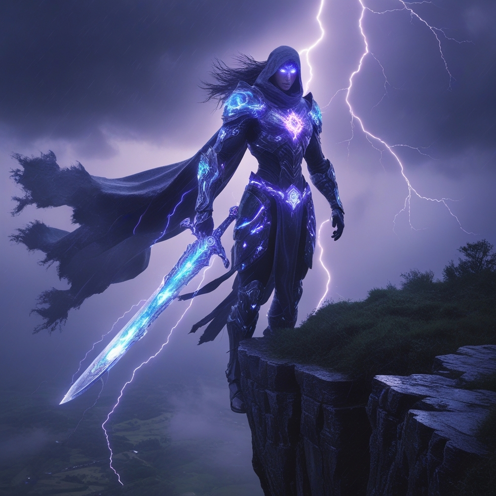 Celestial Warrior in a Storm