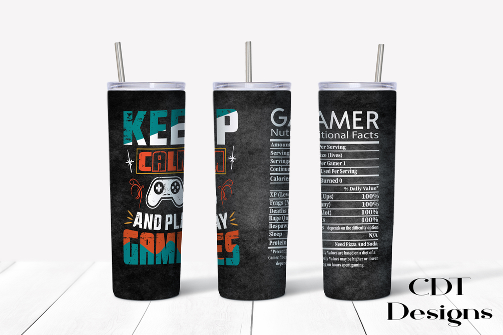 Gaming Tumbler Design PNG Full Wrap