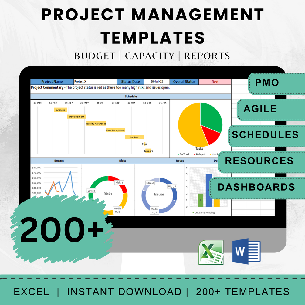 200+ Project Management Template Bundle with Resource Planning ...