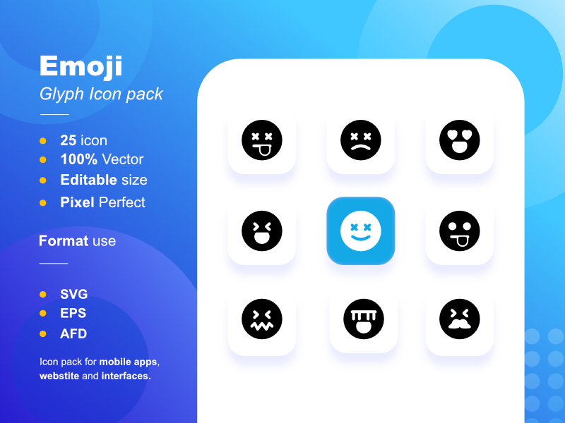 Emoji glyph icon pack