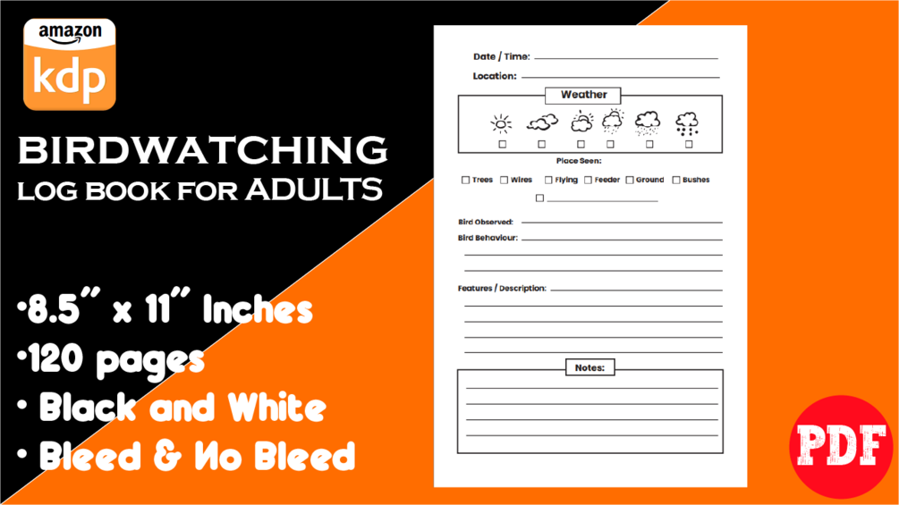 birdwatching log book for adults