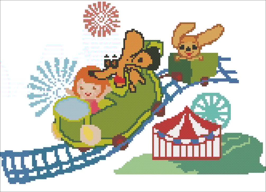 Cute Dogs Cross Stitch Pattern Carousel