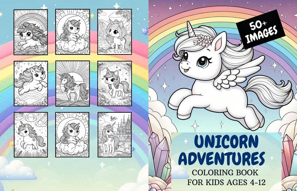Unicorn Adventures: A Coloring Book Wonderland