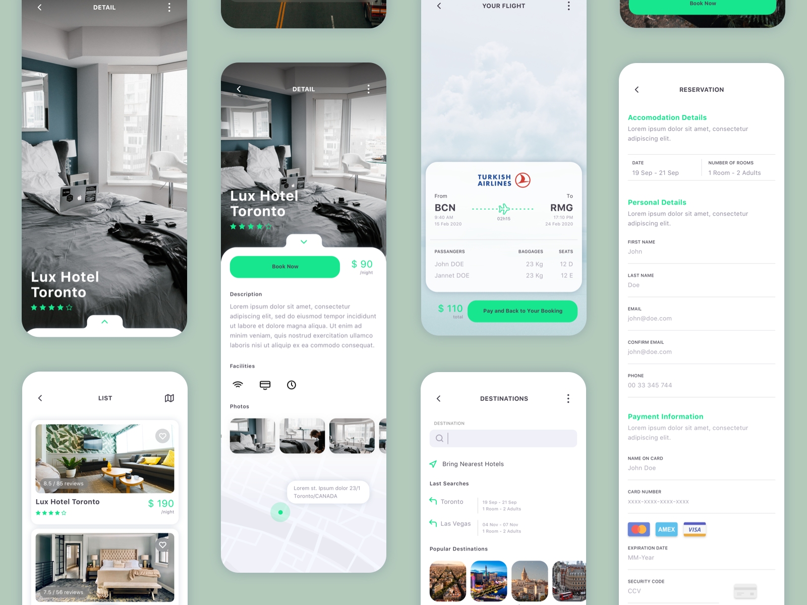 Vesta Travel Booking App UI Kit