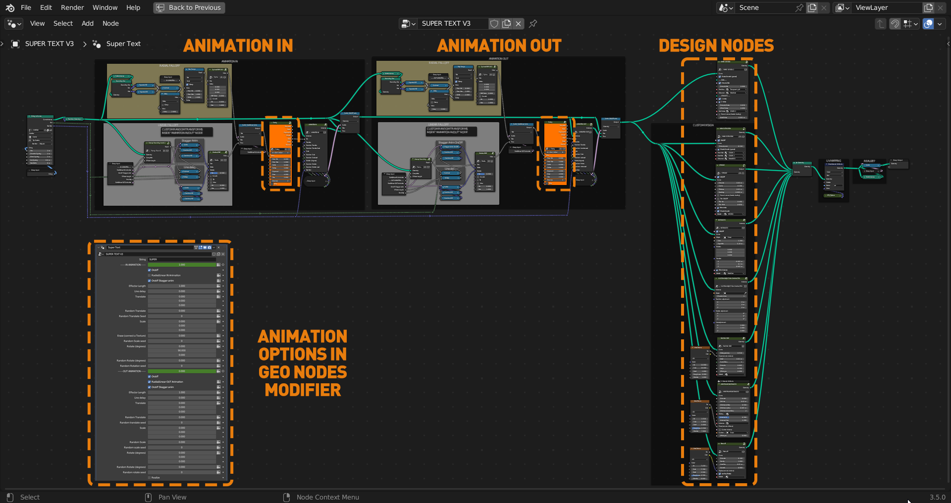 Super Text | Geometry Nodes setup for Text animation
