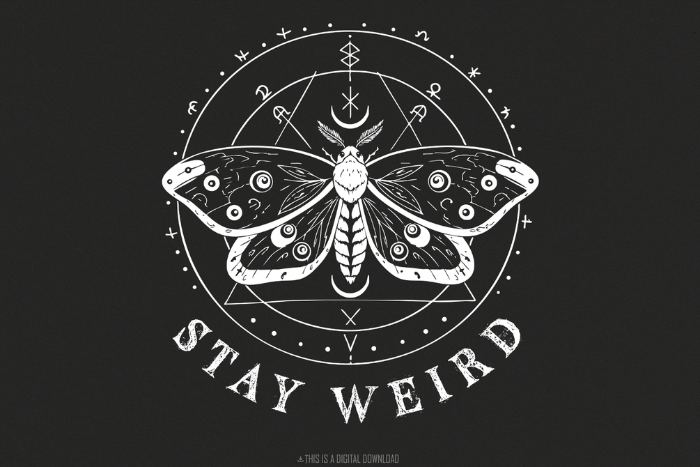 Stay Weird Clipart png, Witchy Vibes , Celestial Halloween, Goth Witch ...