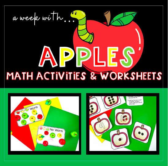 Apple Math Activities for Kindergarten and Preschool PLUS Apple Math ...