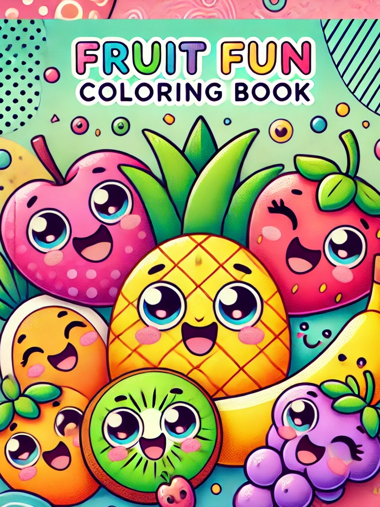 Coloring Book: 20 fruit fun coloring book