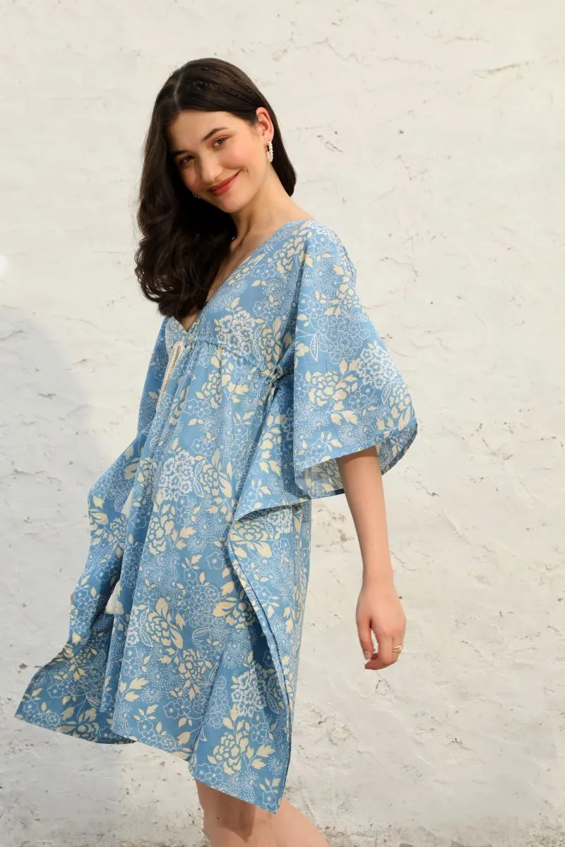 Blue Breeze Kaftan Dress: Effortless Elegance for Casual Resort Dresses - Sunscape Shop