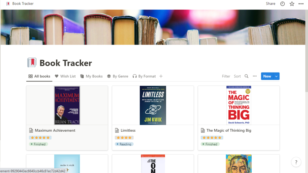 Reading List & Tracker : Notion Template