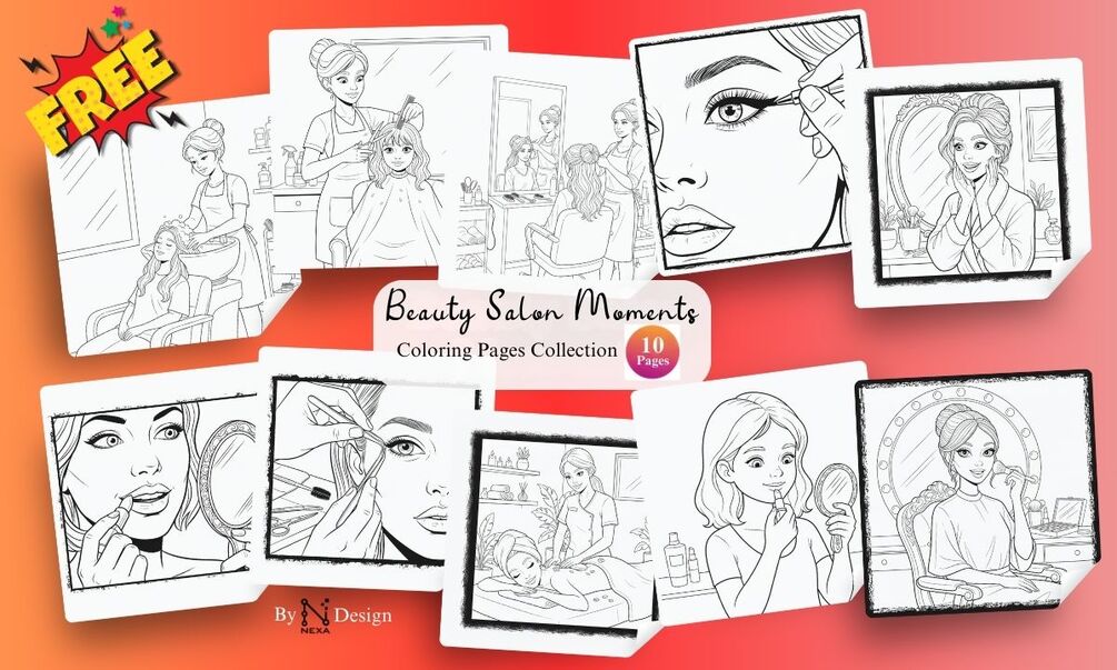 Beauty Salon & Spa Coloring Book: Adult Self-Care, Relaxation & Stress ...