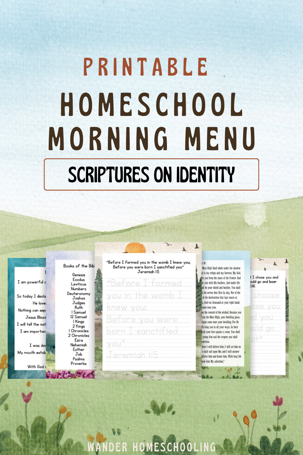 Homeschool Morning Menu: Scriptures on Identity