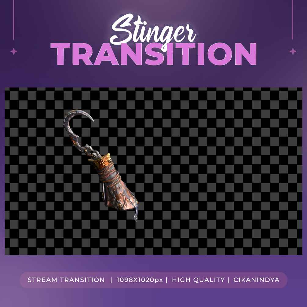 Animated Stinger Transition Pirate Hook | Swashbuckling Overlay for ...
