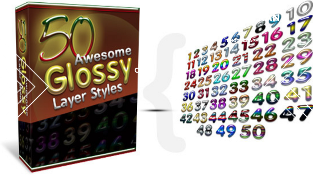 50 Glossy layerr styles for photoshop