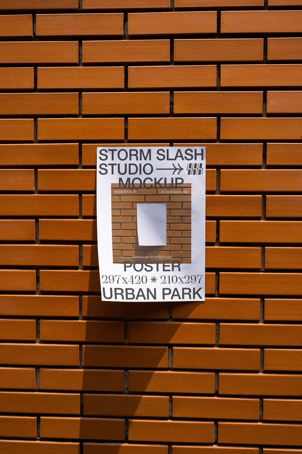 BRICK WALL POSTER MOCKUP - By Storm Slash Studio