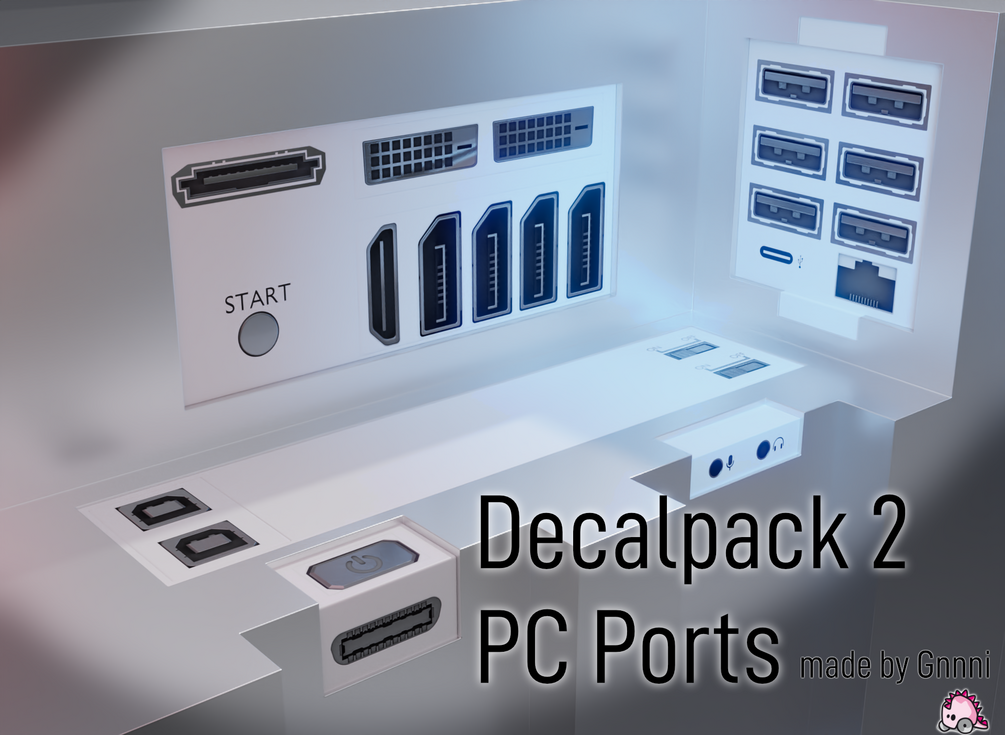 Free computer ports decal pack for DECALmachine