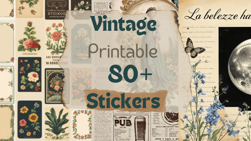 vintage Printable 80 + Stickers.