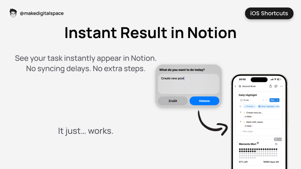 Quick Task to Notion – iOS Shortcut for Fast Capturing