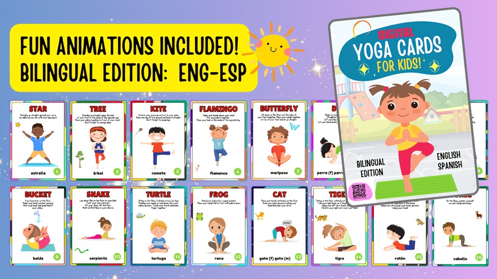 Yoga Cards For Kids: [Bilingual Edition: ENG-ESP]
