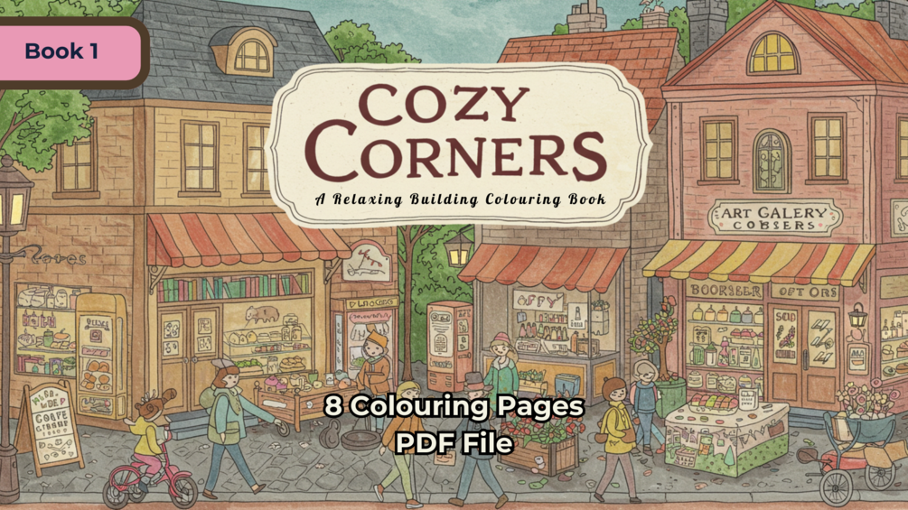 Cozy Corners A Relaxing Building Coloring Book 01