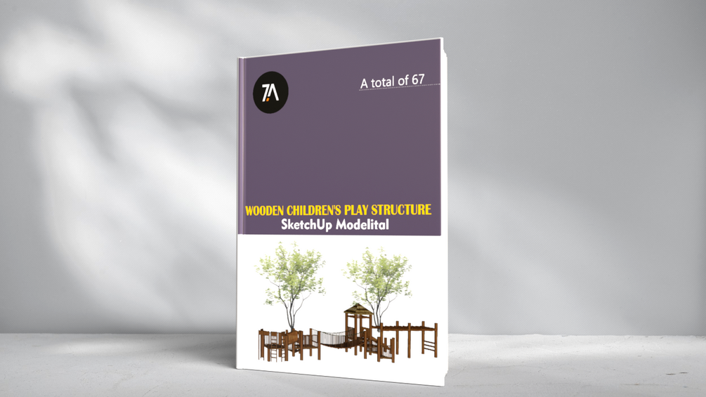 WOODEN CHILDREN'S PLAY STRUCTURE SketchUp-Modelital