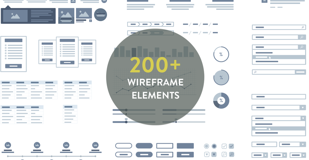 Wireframe UI Elements - Unlimited License (16+ Users)