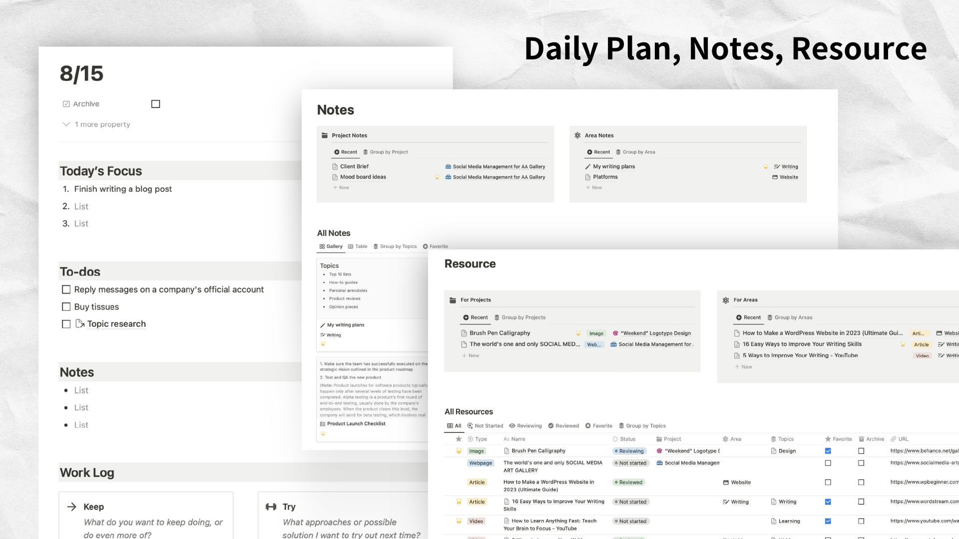 Task Flowy | Second Brain - Notion Template - Notion Circles