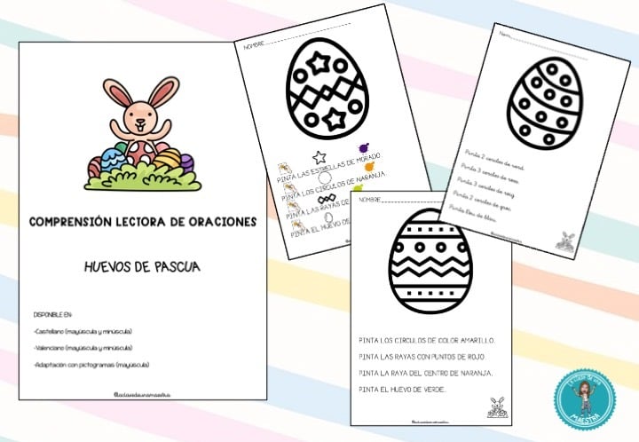 COMPRENSIÓN LECTORA ORACIONES - HUEVOS DE PASCUA