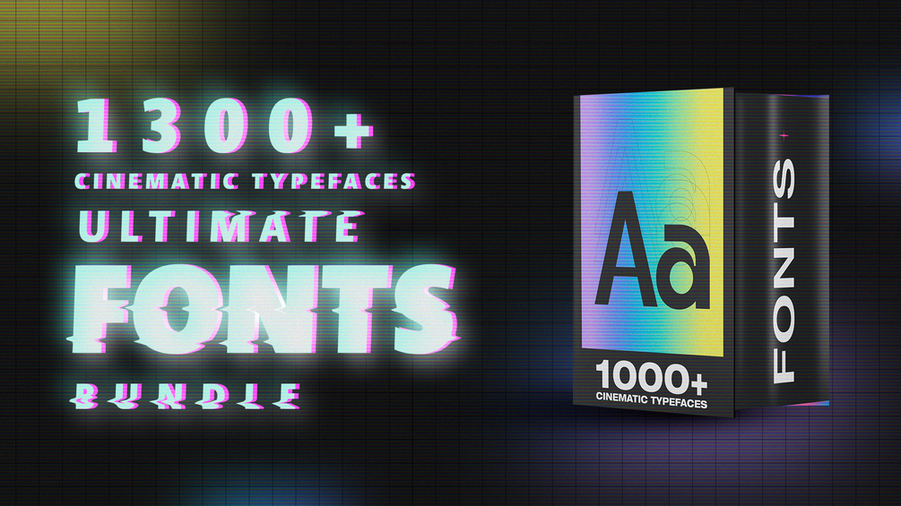 1300+ Cinematic Fonts Bundle