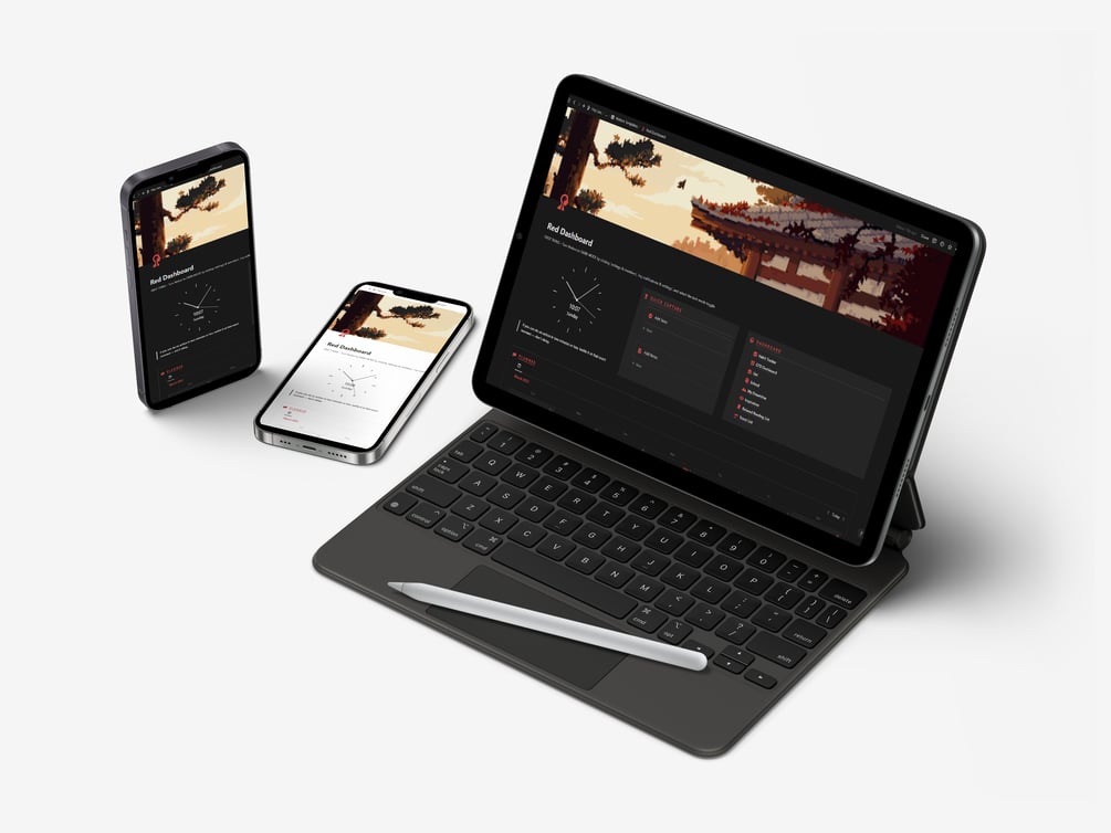 Ultimate Notion Dashboard - Red