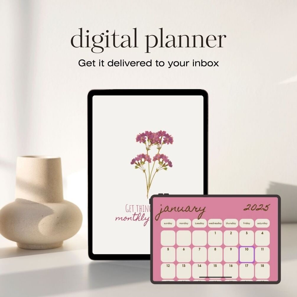 🌸 Pink Floral Monthly Planner