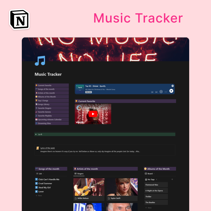Music Tracker | Notion Template