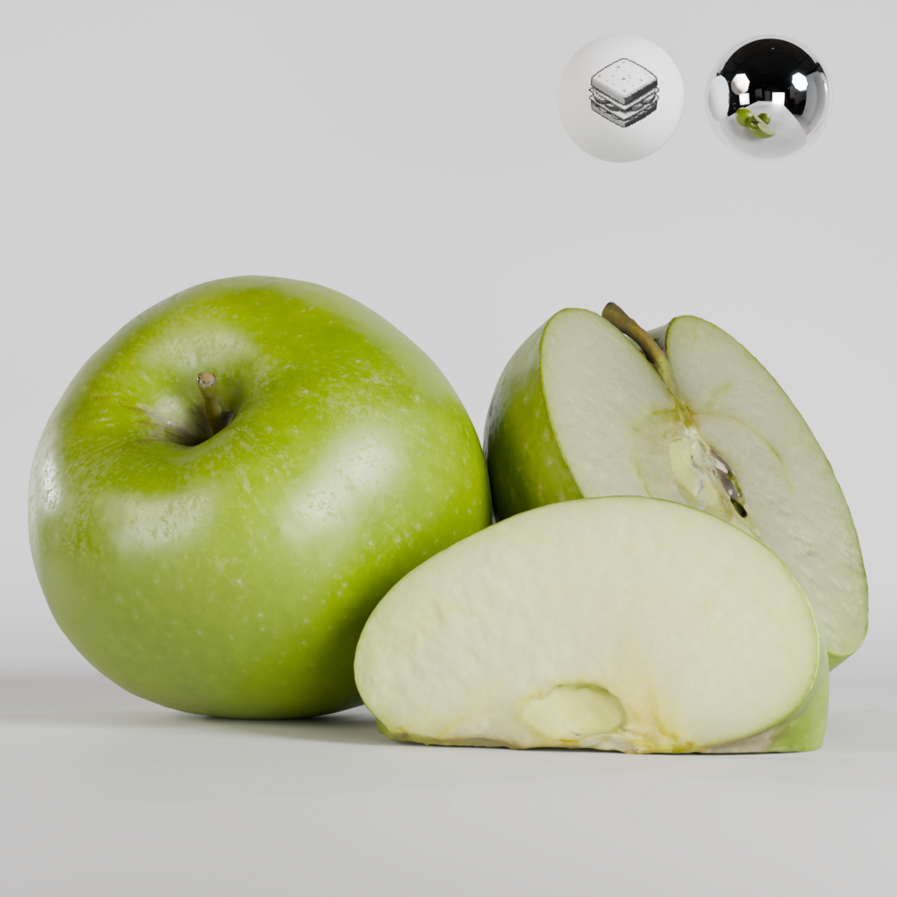 Green Apple - Granny Smith Low-poly 3D model